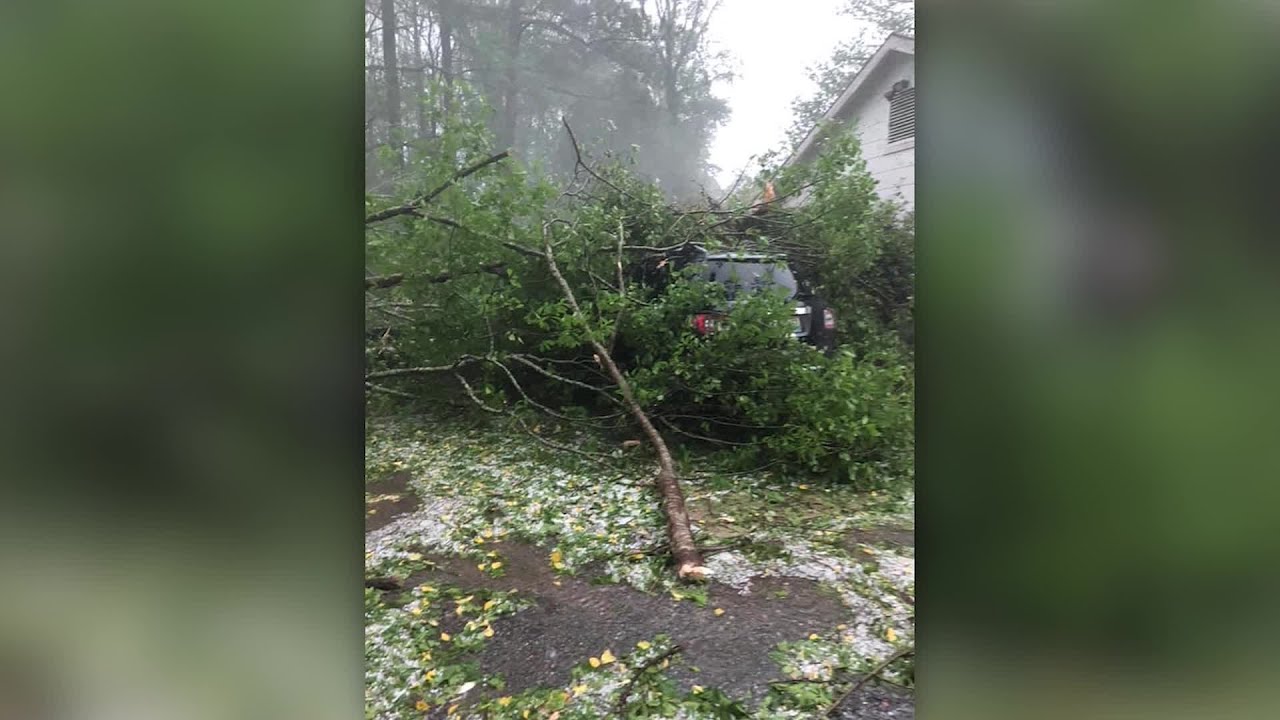 Alabama storm leaves inches of hail behind - YouTube