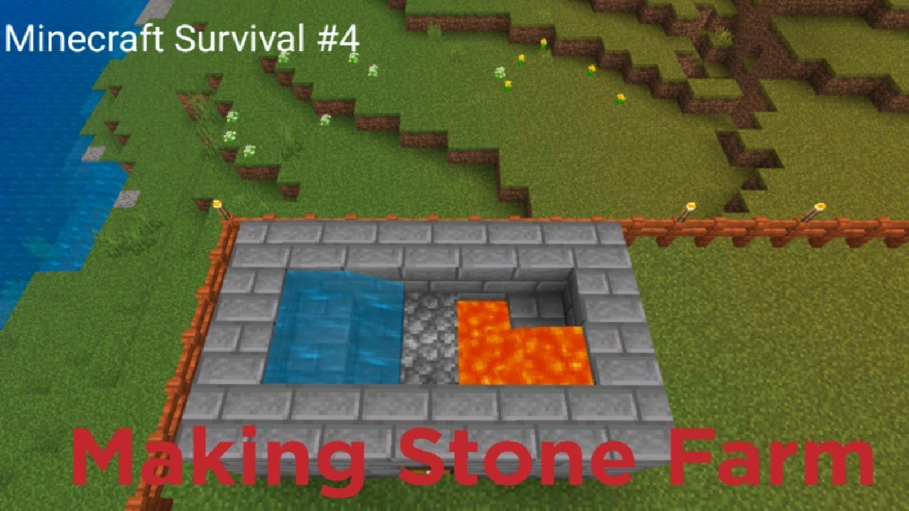 Making Stone Farm Minecraft Survival Gameplay #4 - YouTube