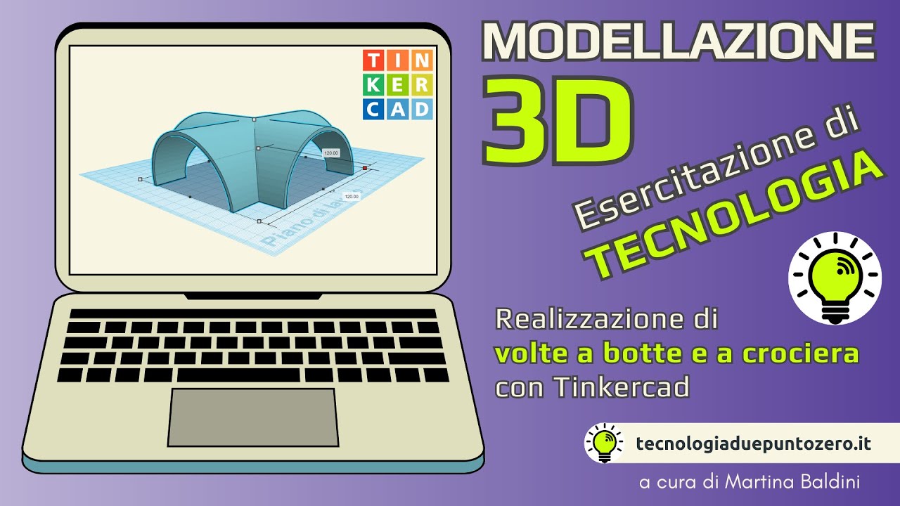 Tinkercad Modellazione di volte a botte e a crociera - YouTube