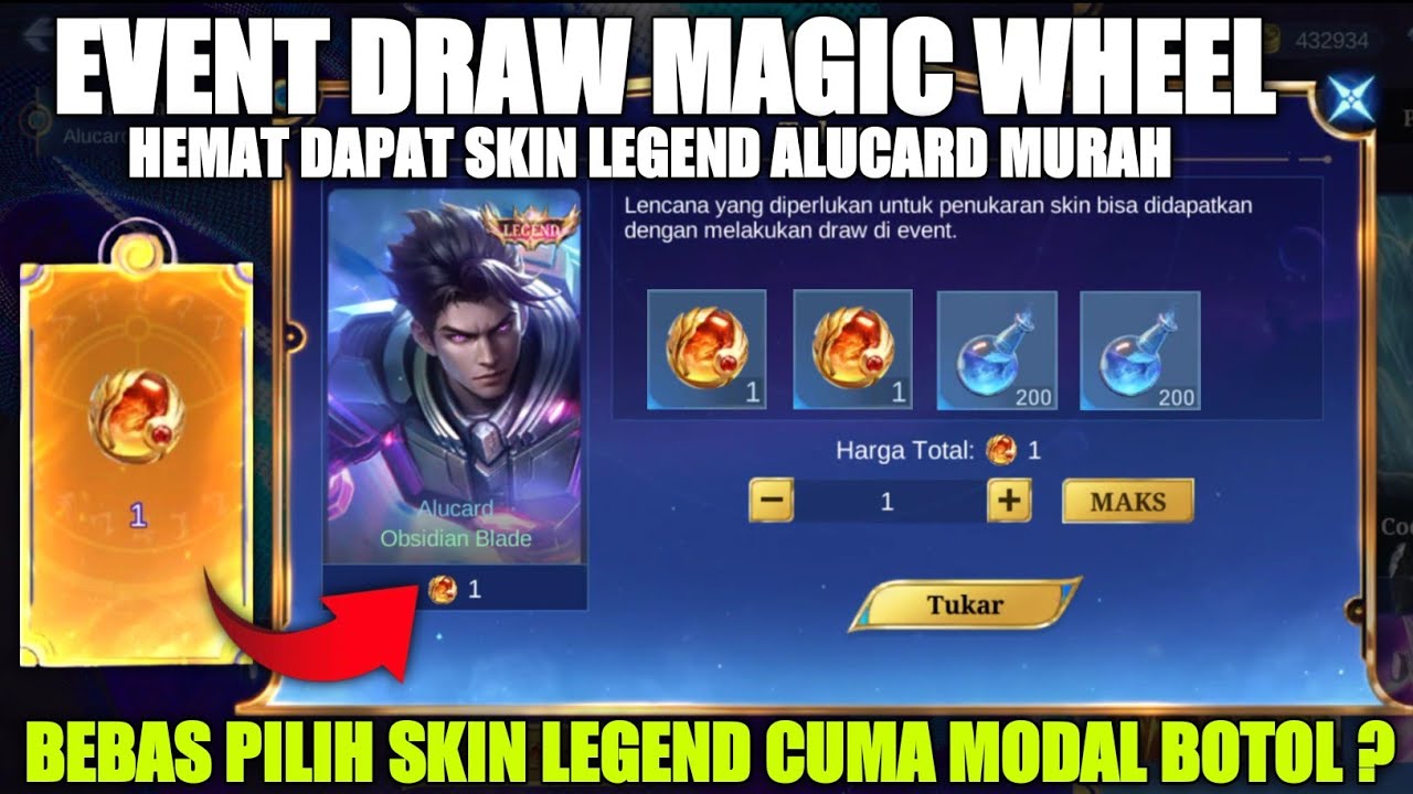 MODAL BOTOL!! CARA BELI SKIN LEGEND ALUCARD MURAH MODAL MAGIC WHEEL ...