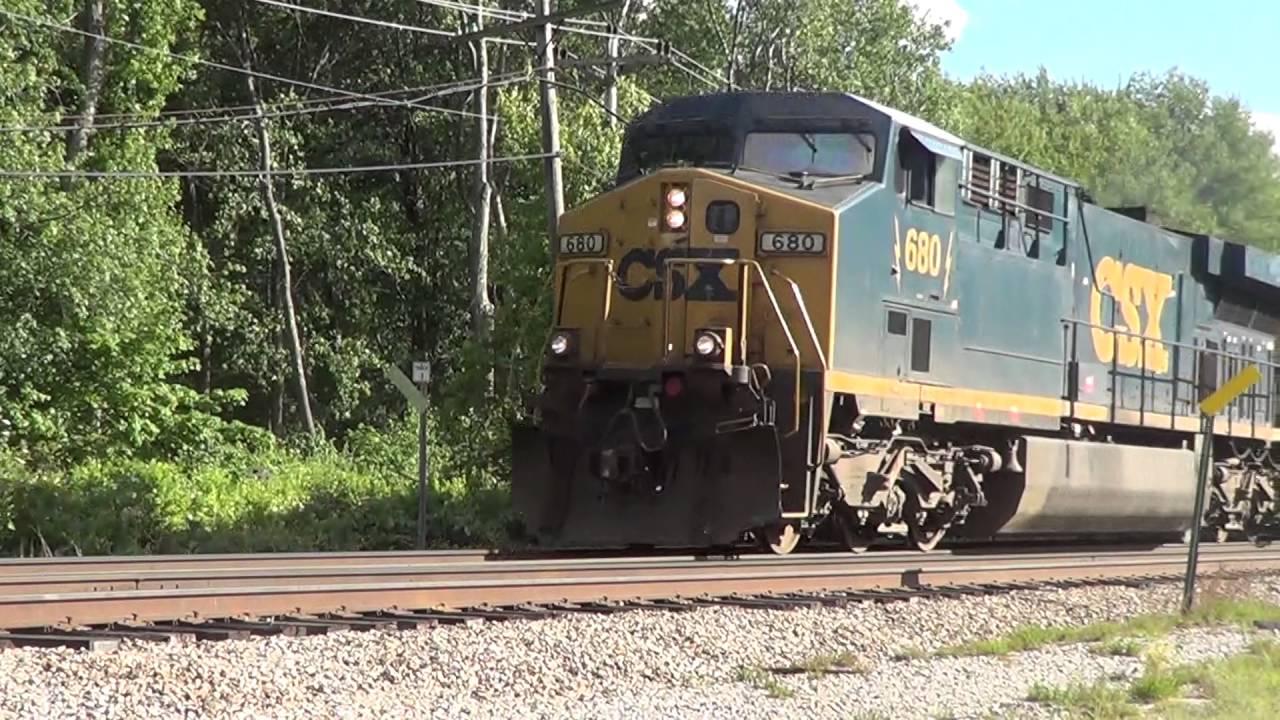 SEPO w/ CSX 680, CSX 754, CSX 5216 and Eimskips on headpin at Plaistow ...