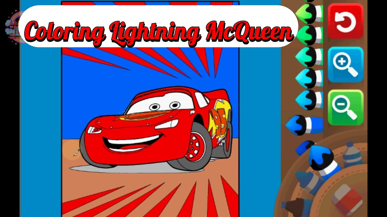 Coloring Lightning McQueen from Disney-Pixar's Cars| Fun Hop - YouTube