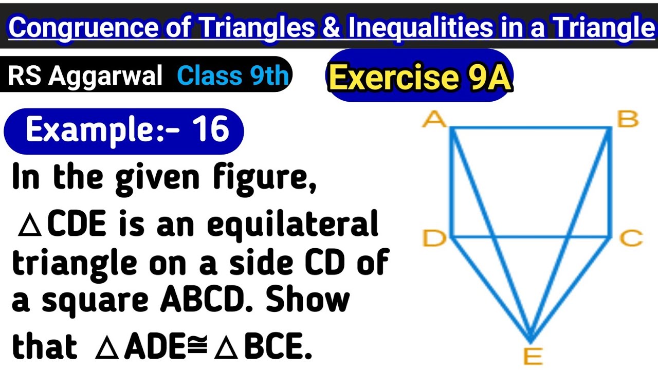 In the given figure triangle CDE is an equilateral triangle on a side ...