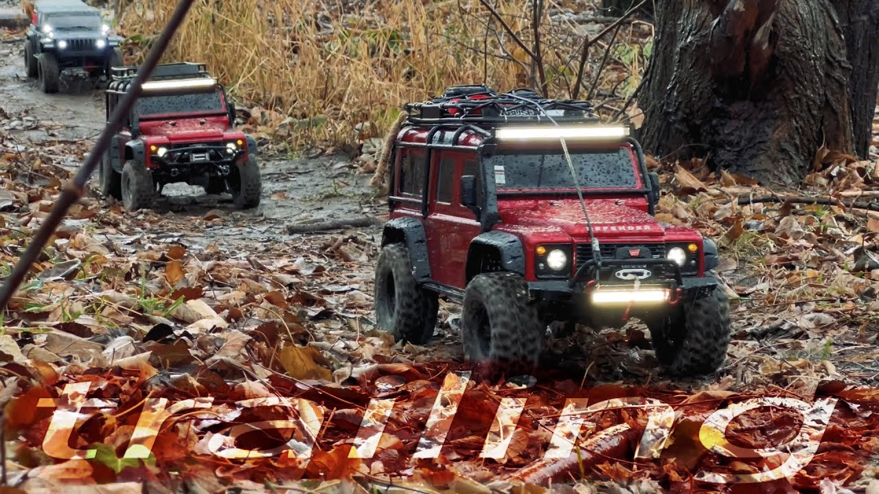 Trailing in the Rain With 2 TRX4 Defenders & Axial SCX10 III jeep ...