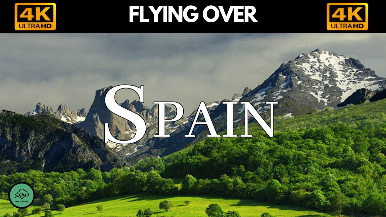 FLYING OVER SPAIN | 4K Scenic Ariel Footage with Relaxing Piano Music ...