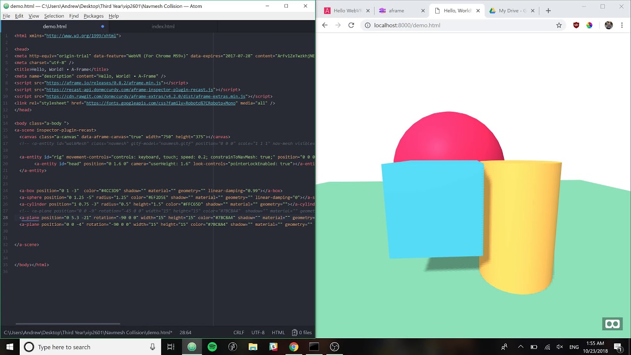 Collision in A-Frame Using a Navmesh - YouTube