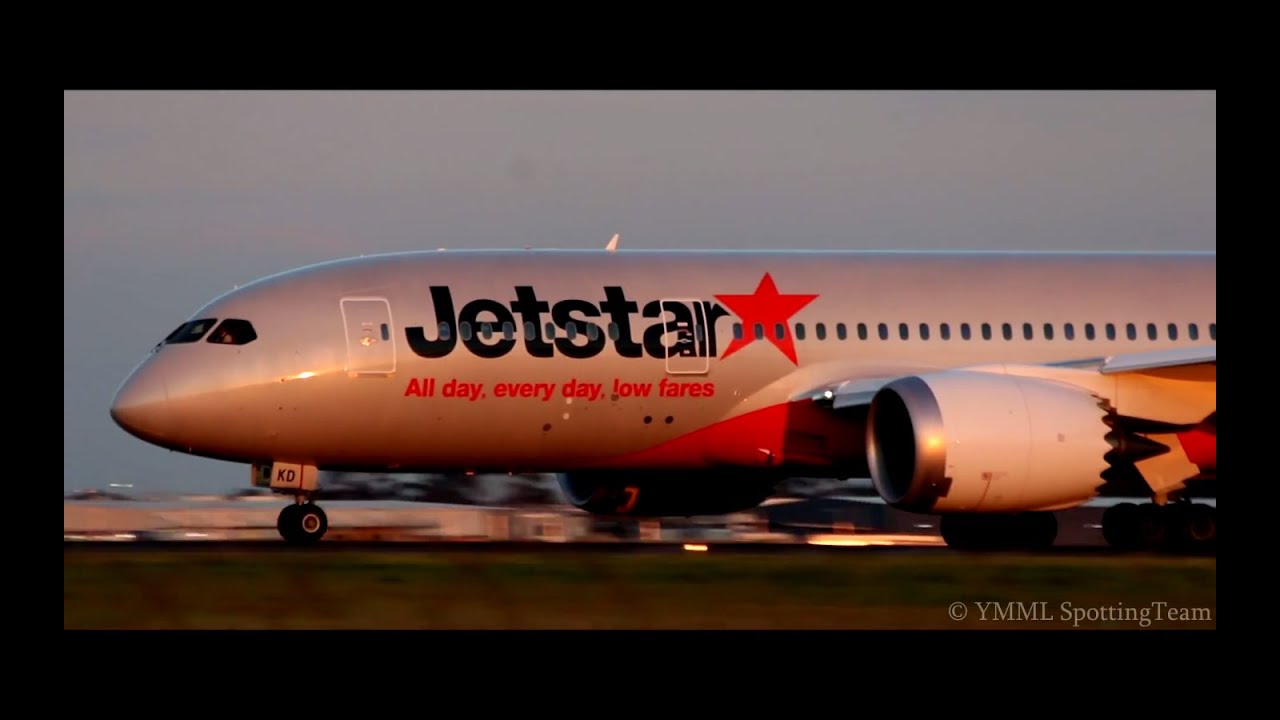 A GOLDEN DREAM - Sunset Jetstar 787-8 Takeoff - [VH-VKD] - YouTube