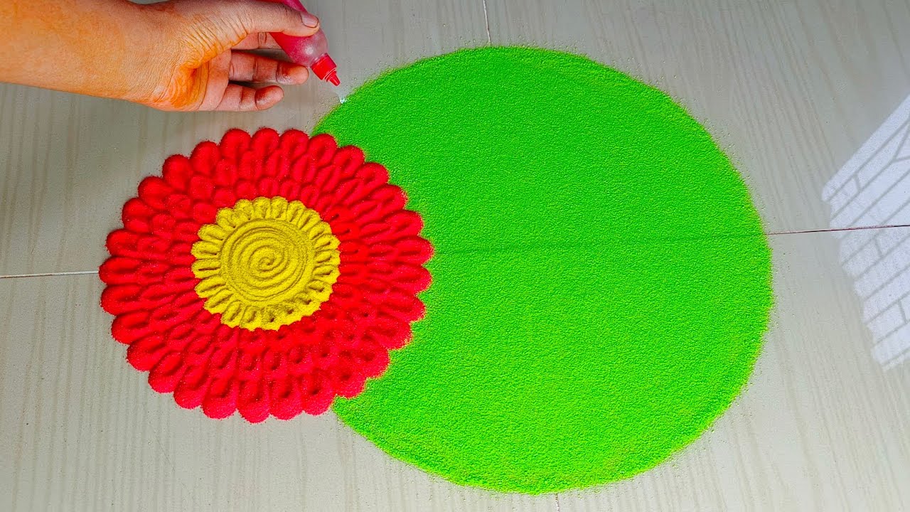 Very easy beautiful rangoli design | easy & simple rangoli design ...