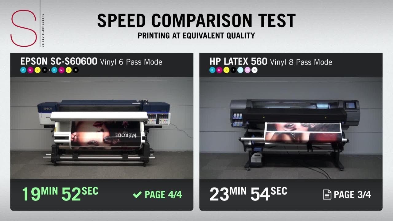 SureColor S60600 v HP Latex 560 | A Speed Comparison Test - YouTube