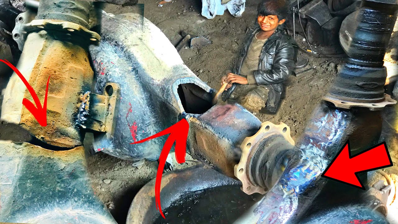 Repairing Broken Rear Wheel Axle Housing / Rebuild Truck Rear Axle ...