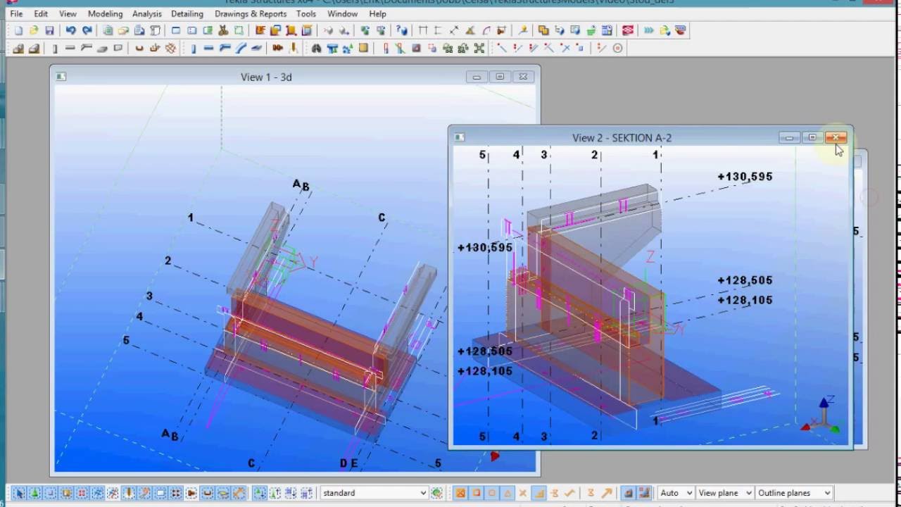 Tekla modeling tutorial Bridge support, part 3/6-720p - YouTube