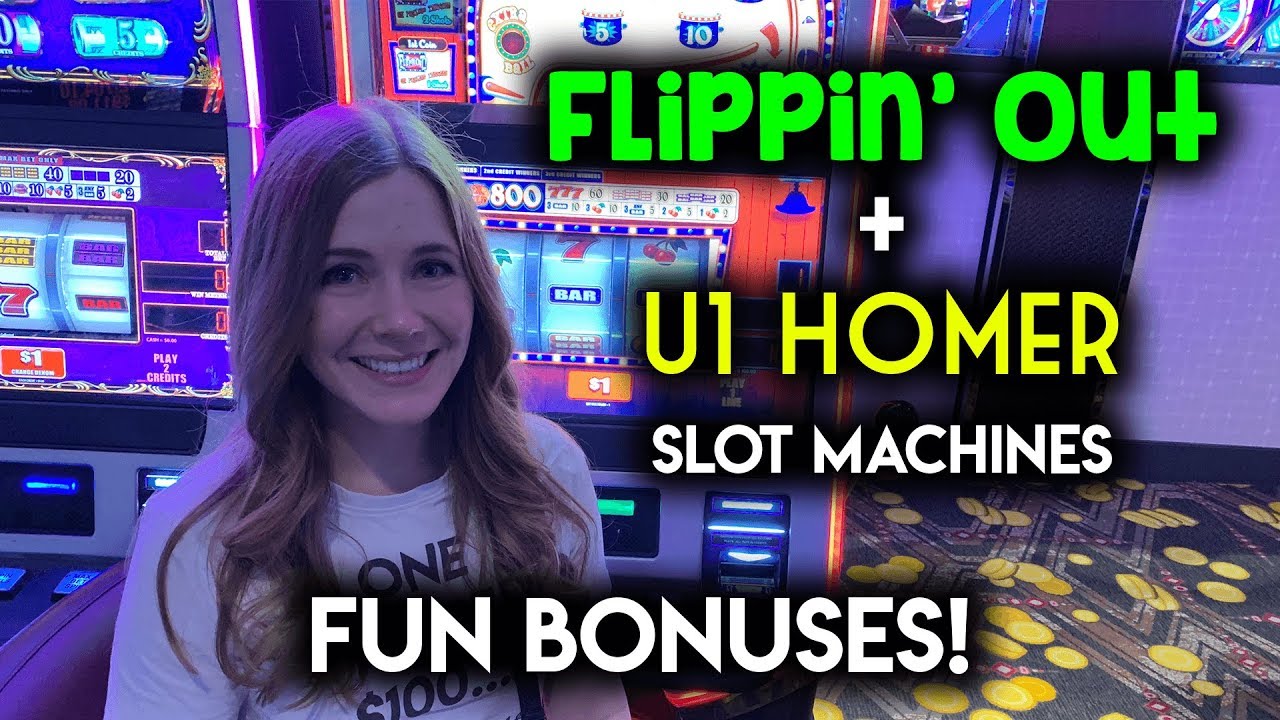 U1 Homer + Flippin Out Slot Machines! Awesome Free Spins BONUS! - YouTube
