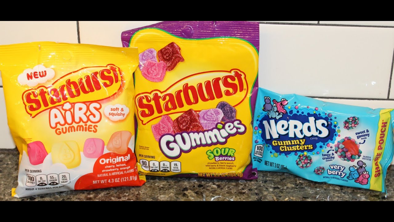 Starburst Airs Gummies Original, Starburst Sour Berries Gummies, Nerds ...