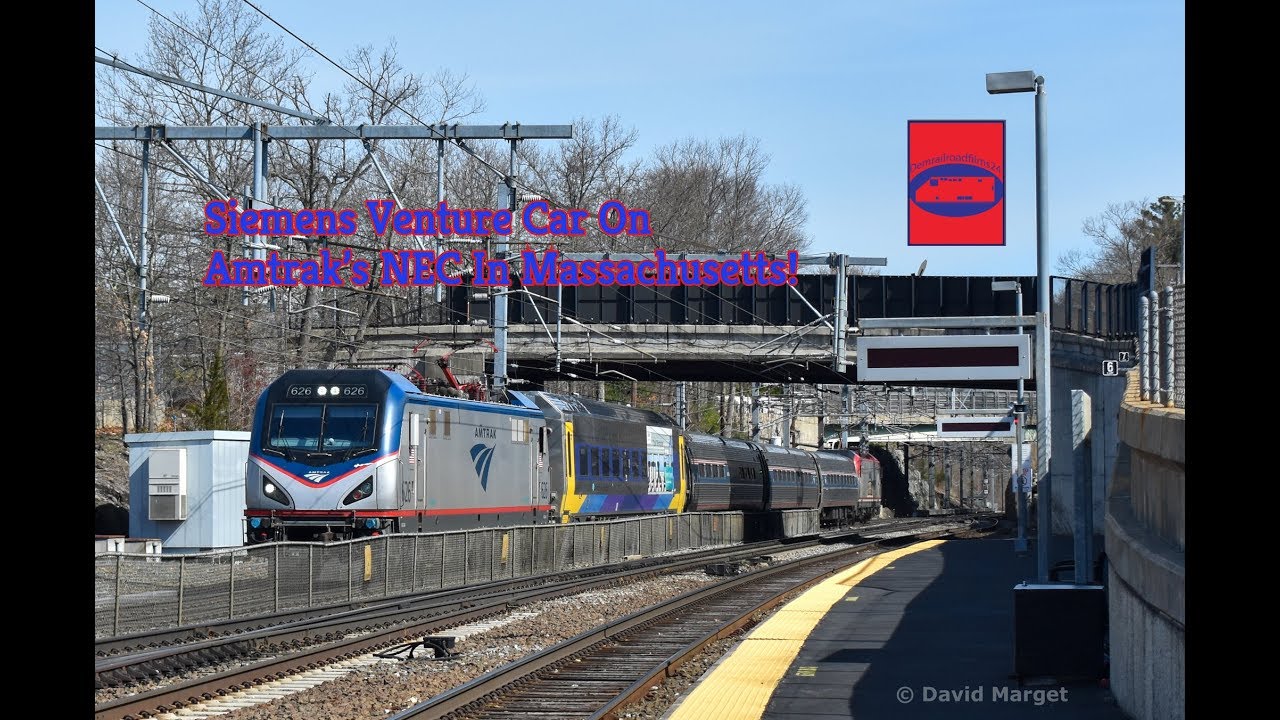 Siemens Venture Car On Amtrak’s NEC In Massachusetts! - YouTube
