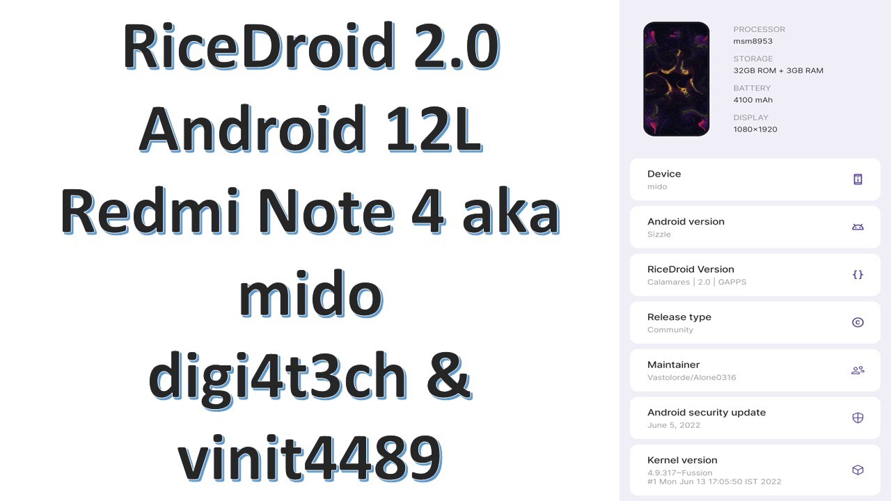 |RiceDroid 2.0| |Android 12L| |Redmi Note 4| |Mido| |Raw Review| By ...