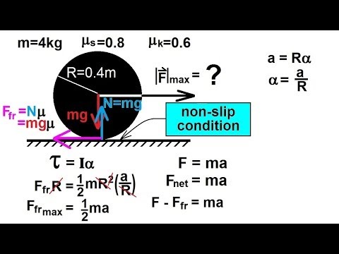 Physics 11.1 Rigid Body Rotation (5 of 10) Acceleration & Friction of a ...
