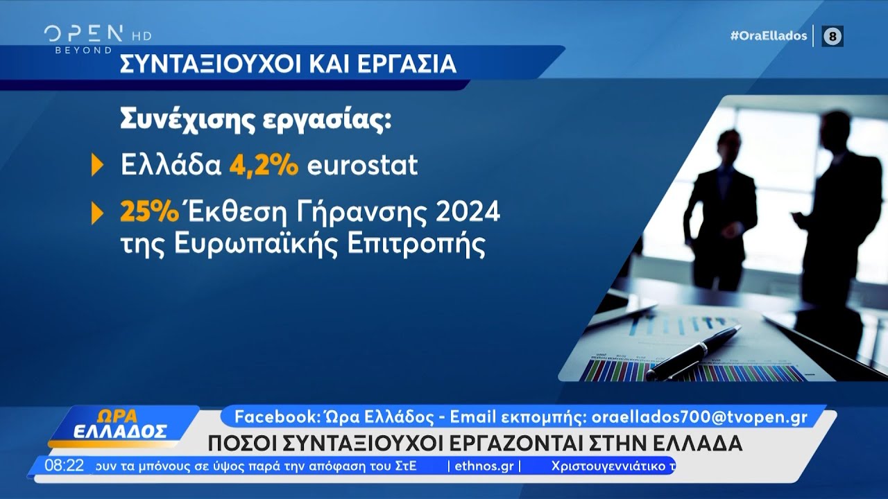 Πόσοι συνταξιούχοι εργάζονται αυτή τη στιγμή στην Ελλάδα | Ethnos - YouTube