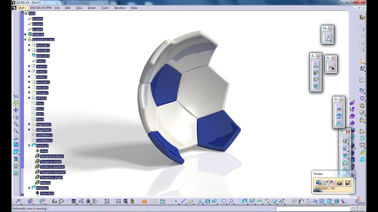 Catia V5 Tutorial|Generative Shape Design|How to create a Soccer Ball ...