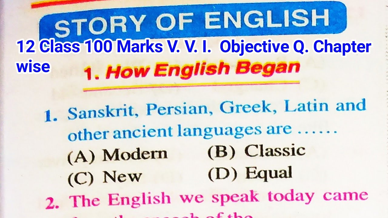 Class 12th | 'Story of English' | '1. How English Began' ka objective ...