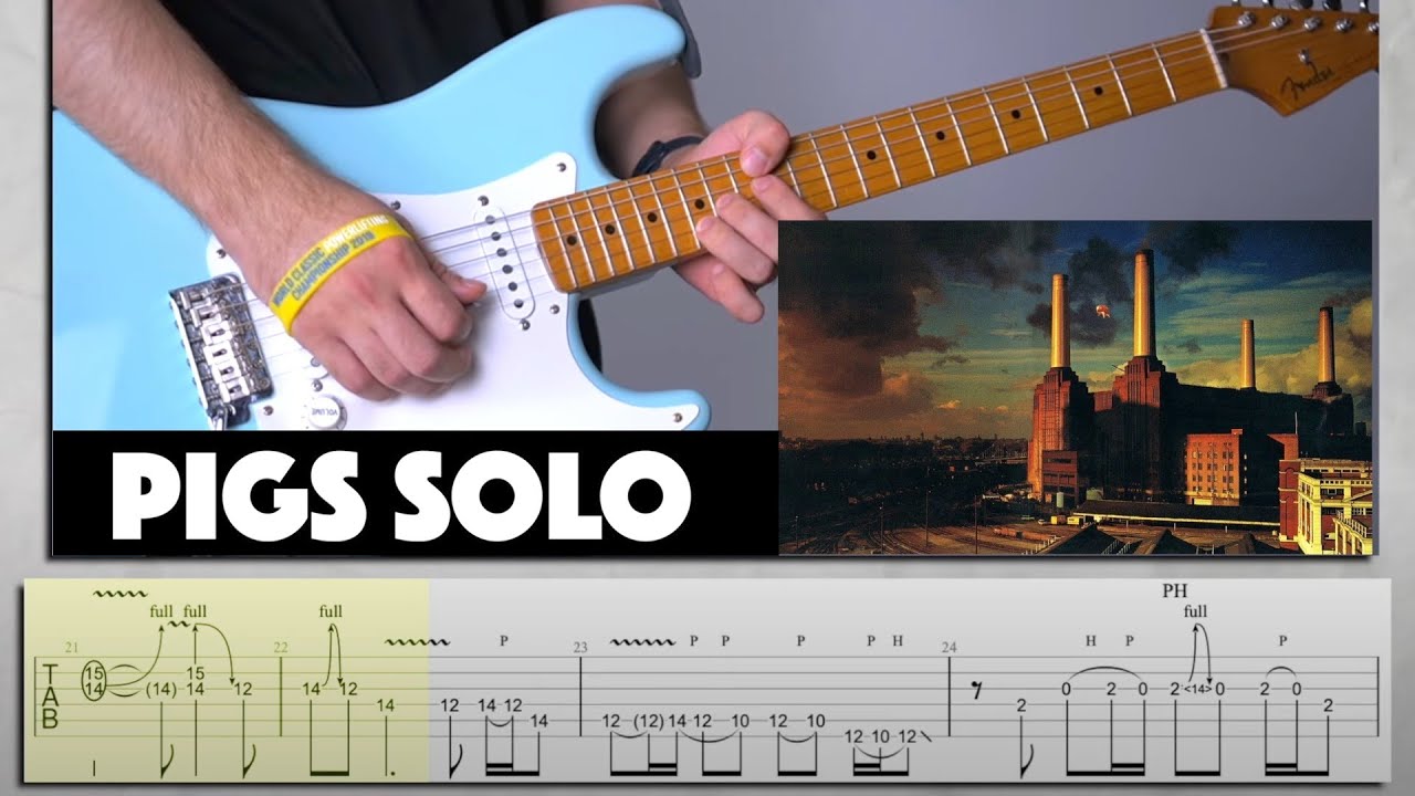 Pink Floyd - Pigs Solo Easy Guitar Lesson + Tabs - YouTube
