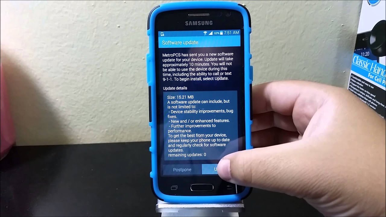 MetroPCS Samsung Galaxy Avant Software Update - YouTube
