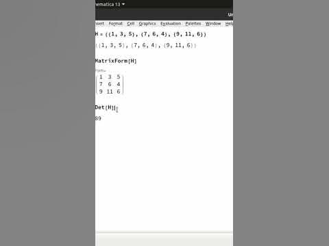 Matrix in mathematica - YouTube