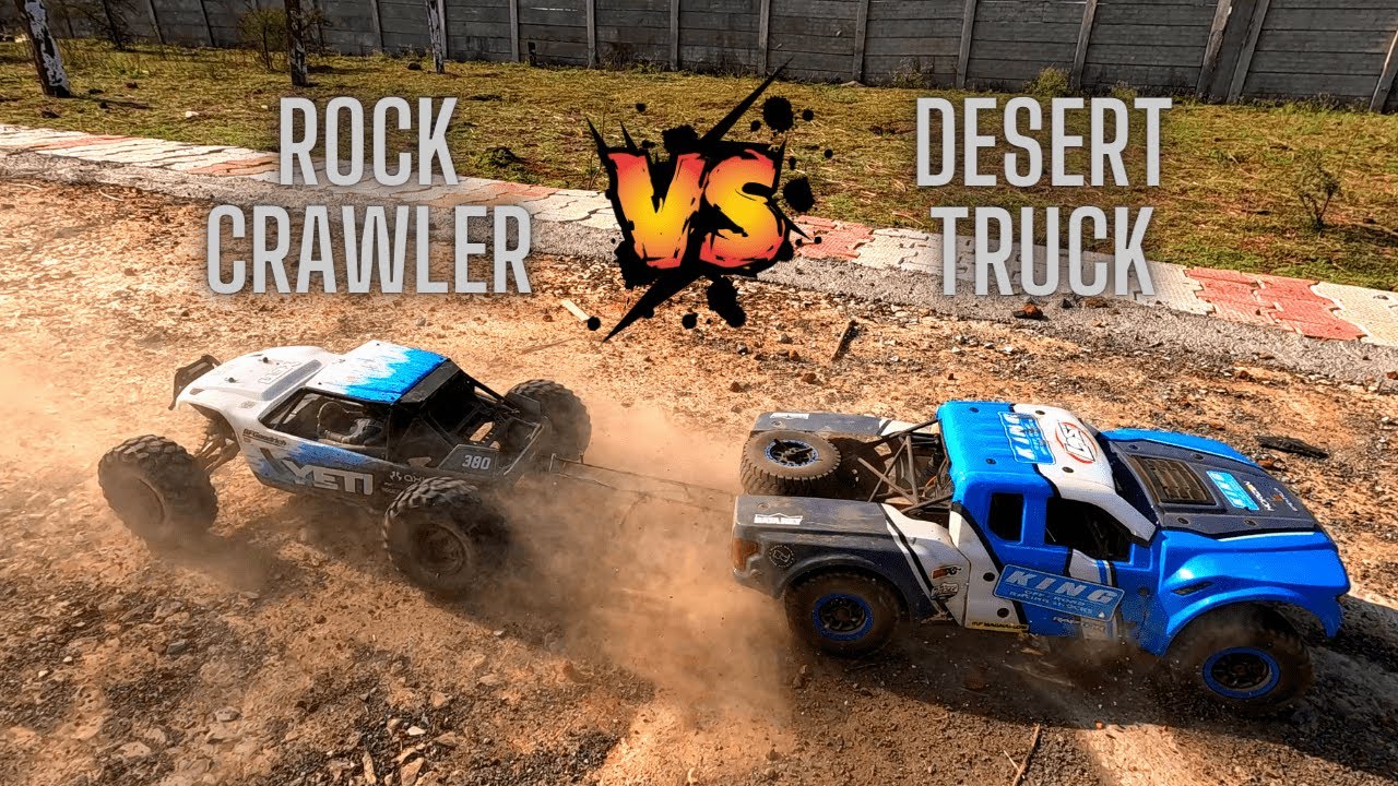 RC Battle | RC Rock Crawler VS RC Desert Car | Losi Ford Raptor VS ...