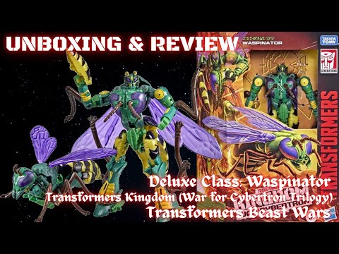 Unboxing & Review - Transformers WfC: Kingdom - Deluxe Class Waspinator ...