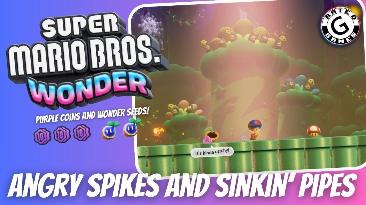 Super Mario Bros Wonder - Angry Spikes and Sinkin' Pipes - YouTube