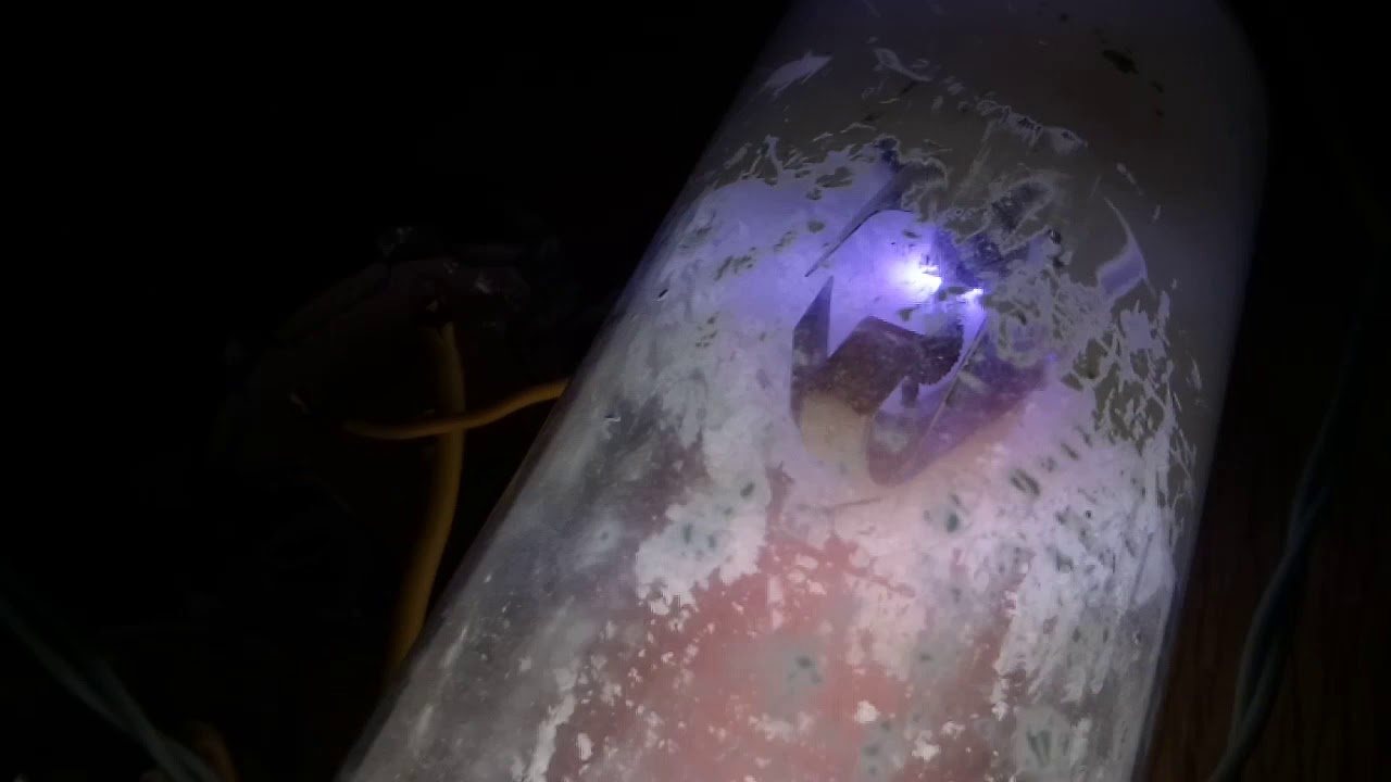 Cleared out fluorescent tube slowly being poisoned by air part 1 - YouTube