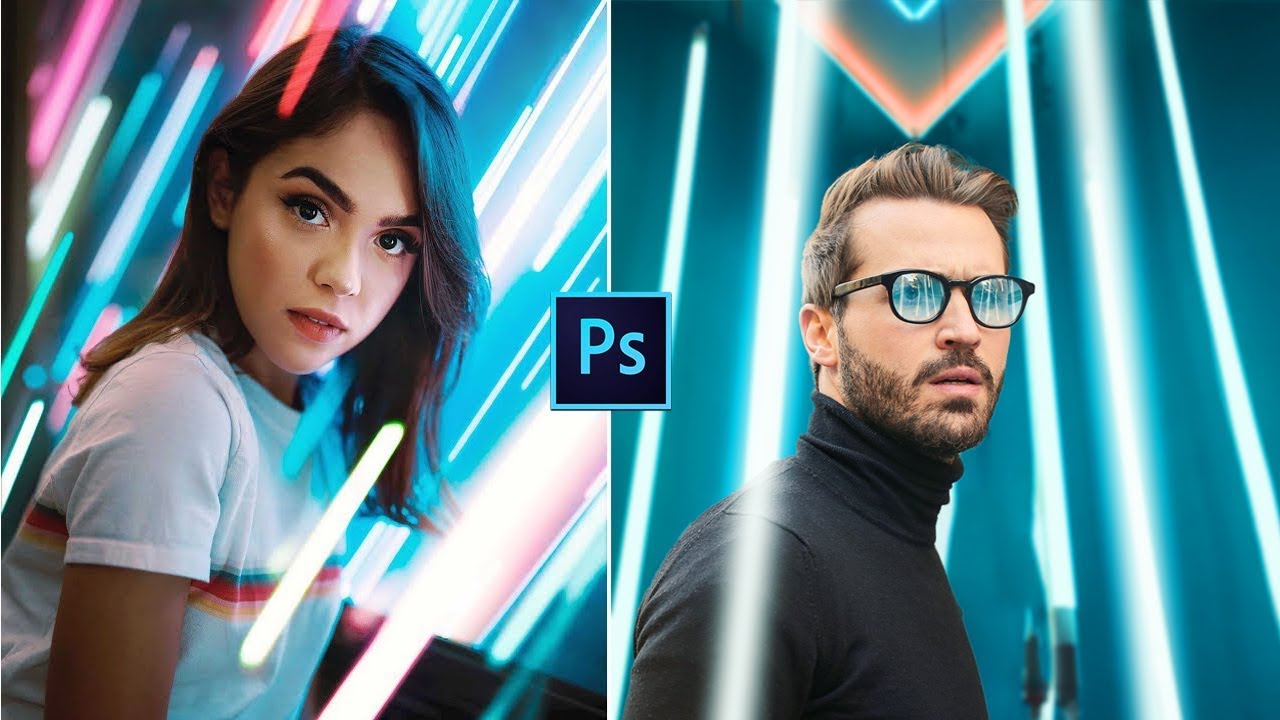 Photoshop LED TubeLight concept photo editing tutorial - YouTube