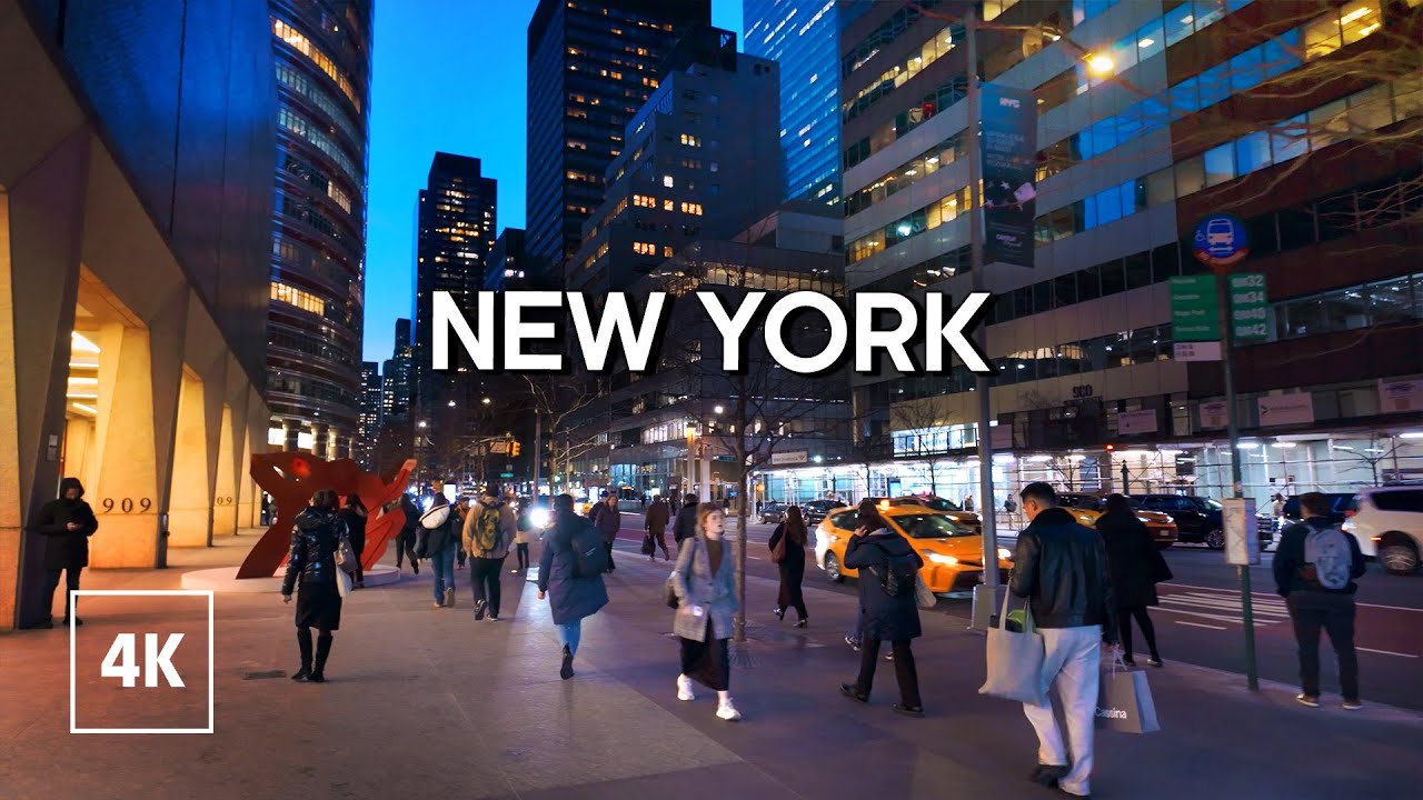 Late-Night Walk in NEW YORK - Manhattan Walking Tour 4k - YouTube