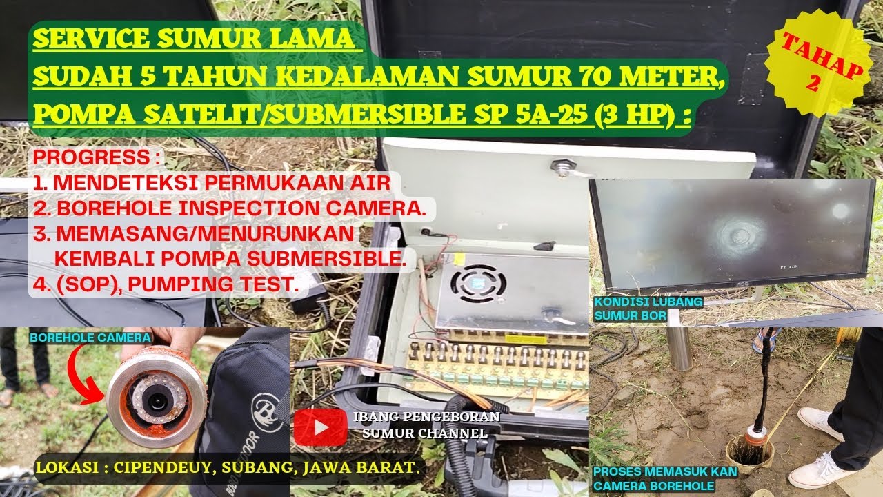 Service Sumur Lama PART 2 || BOREHOLE INSPECTION CAMERA & PUMPING TEST ...