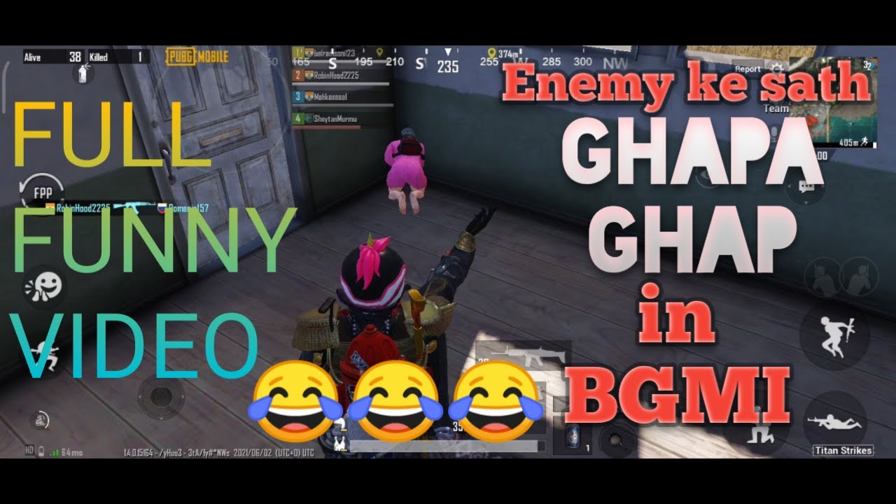 Enemy ke Sath Ghapa Ghap In BGMI, full funny video 😂😂😂 - YouTube