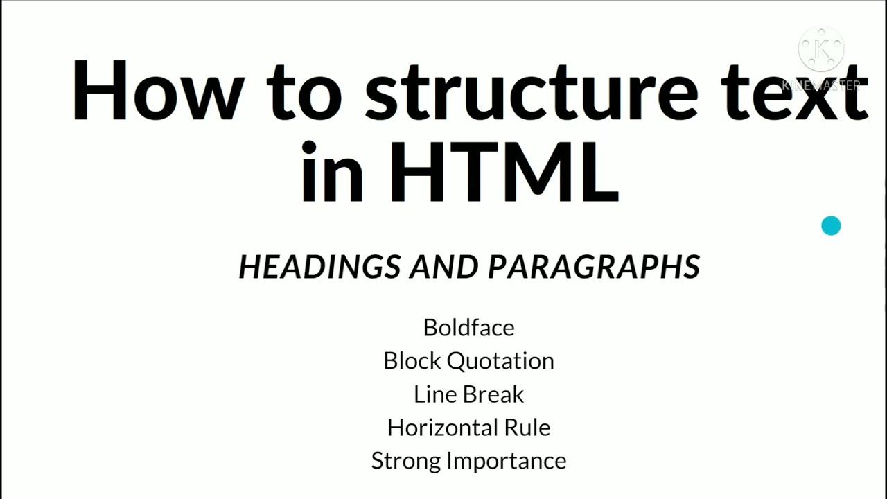 How to Structure Text in HTML - YouTube