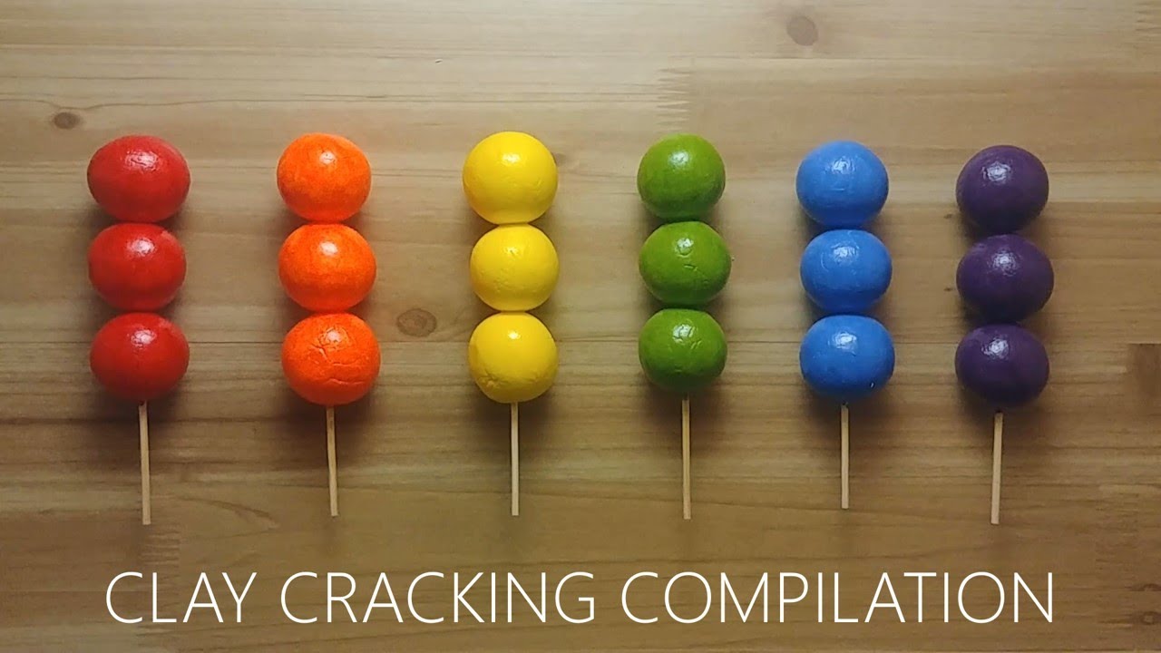 Rainbow Dango clay cracking compilation 2 천사점토 무지개 당고 점토 부수기 위주로 편집 2 ...