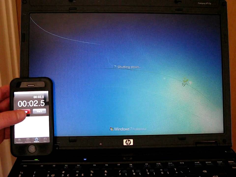 Shutting down Windows 7 on a laptop with Intel SSD disk - YouTube