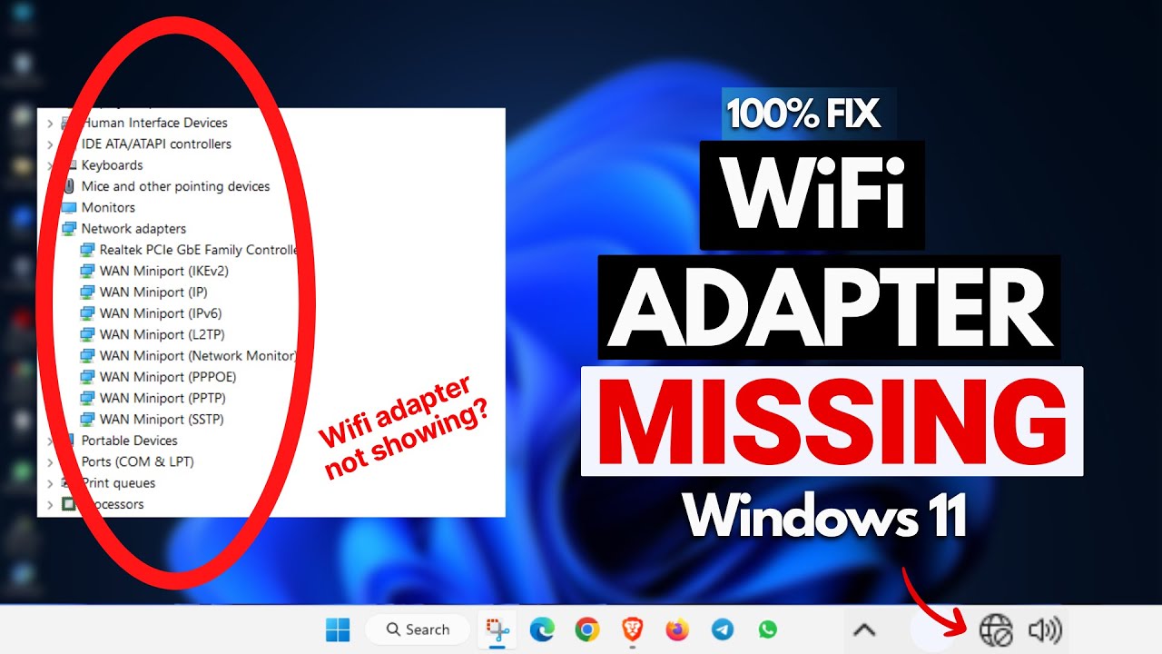 💥Fixed! WiFi Adapter Missing on Windows 11 - WiFi Not Connecting & No ...