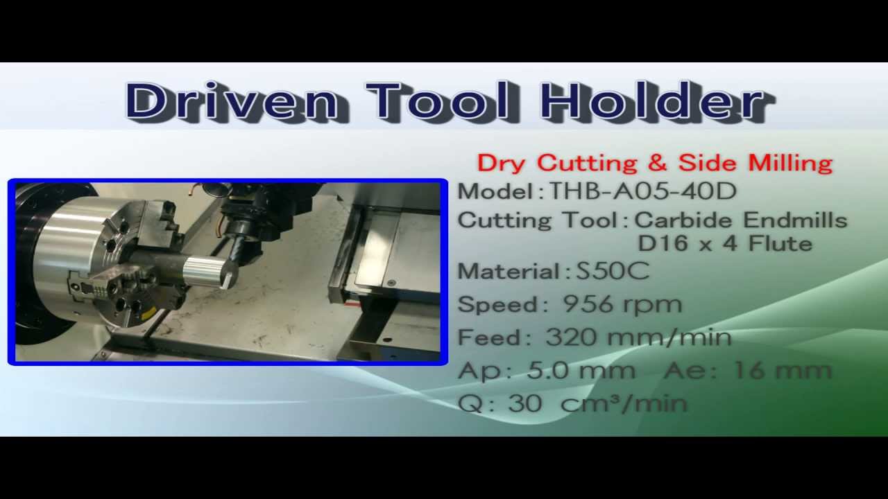 Driven Tool Holder -THB-A05-40D Dry Cutting and Side Milling - YouTube