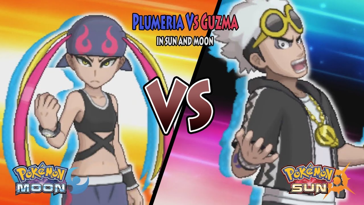Pokemon Sun and Moon: Plumeria Vs Guzma (Pokemon Team Skull Boss) - YouTube