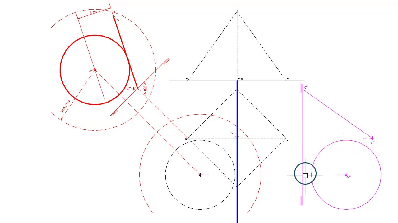 Esfera tangente a un plano y otra esfera tangente a ella. - YouTube