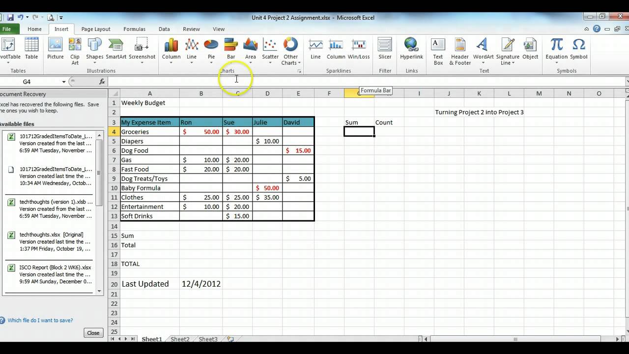 Spreadsheet Projects 2 and 3 - YouTube