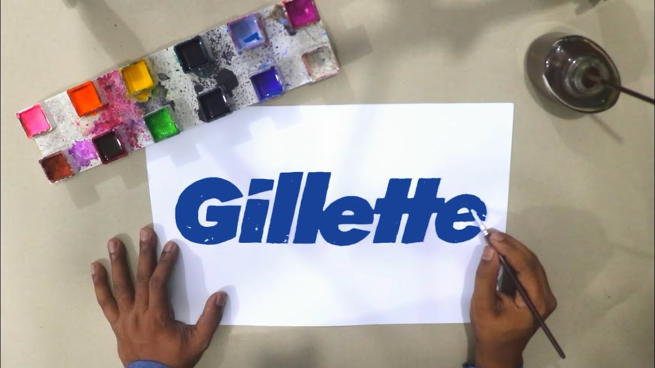 How to draw the Gillette logo - YouTube