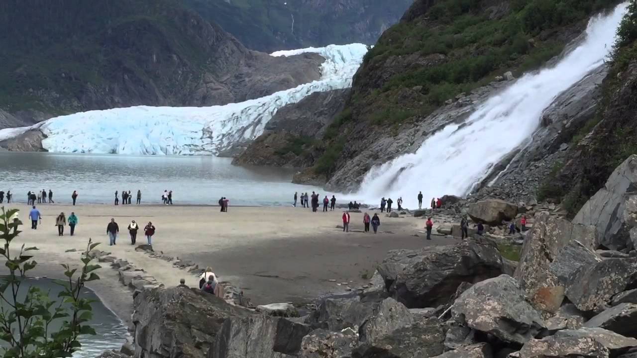 Mendenhall Glacier Waterfall - YouTube