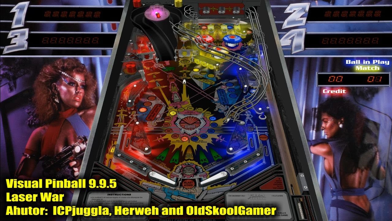 VISUAL PINBALL 9.9.5 - LASER WAR - YouTube