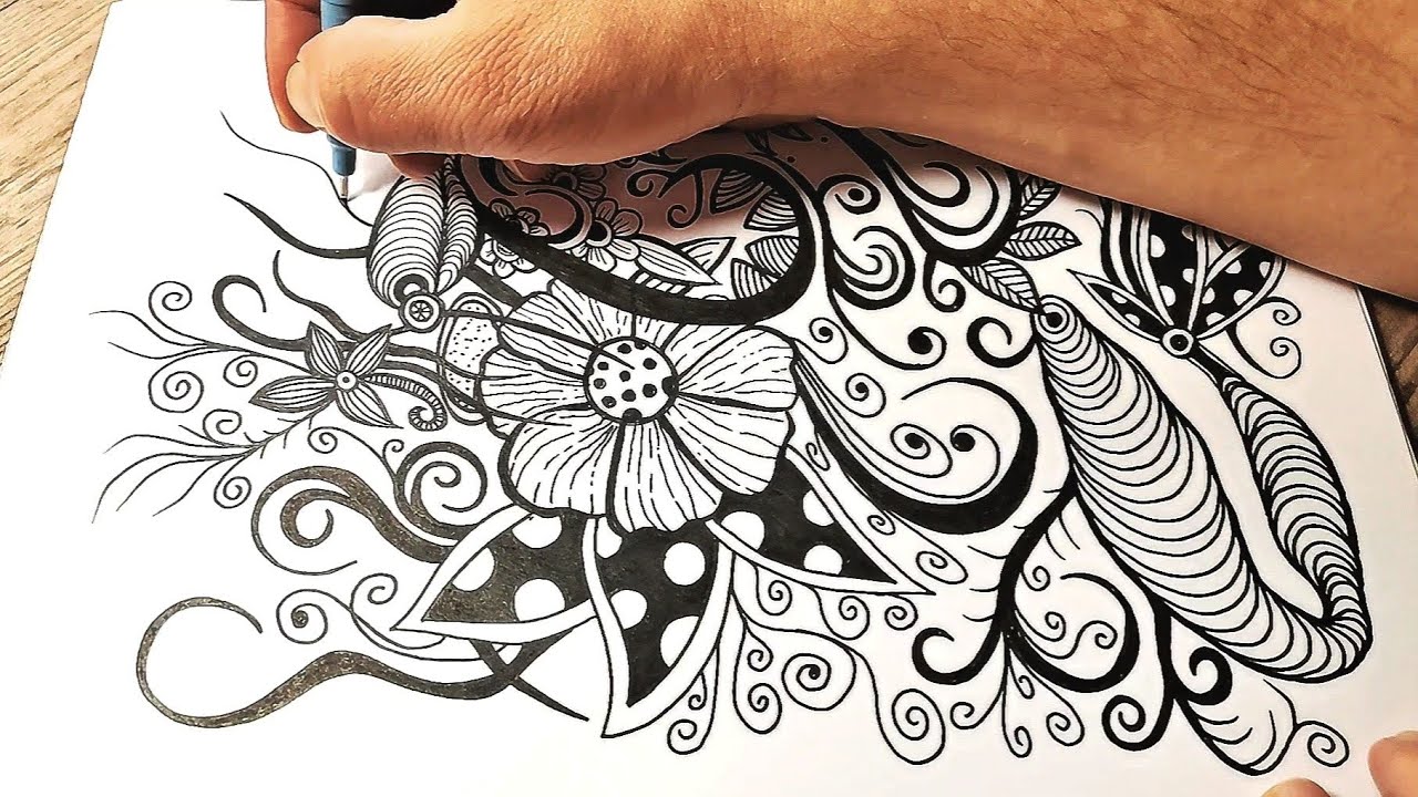 ZenDoodle Art Journal / Intuitive Art / Floral Doodles Zentangle ...