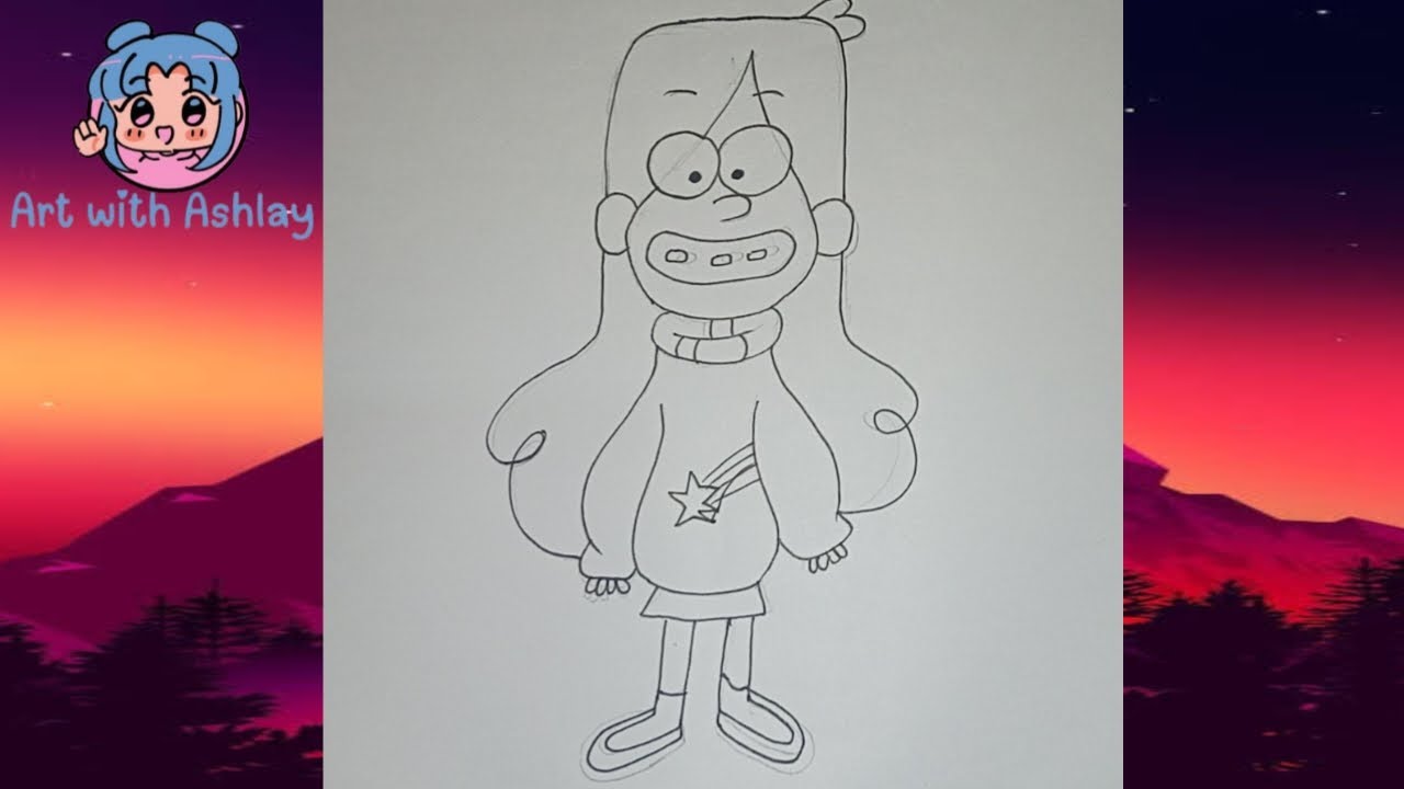 How to draw Mable pines (very easy) step by step for beginners - YouTube