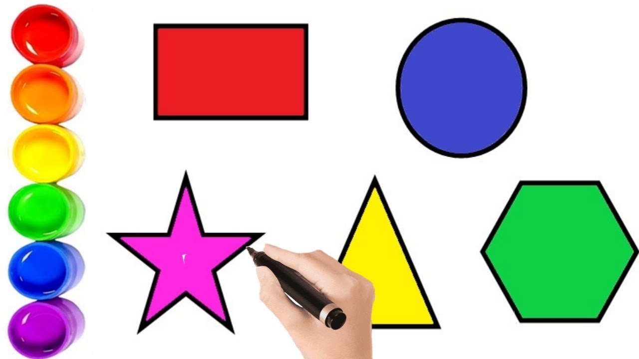 Shape name | drawing circle | Colors | Educational video for Kids | 2d ...