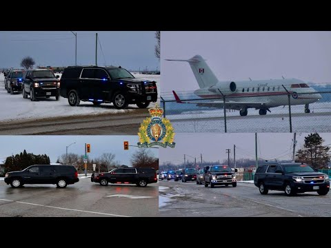 Canadian Prime Minister Motorcades & CanForce 1 - Windsor, Ontario - 01 ...
