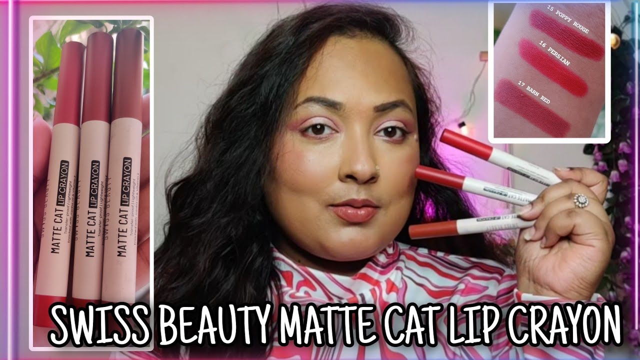 *New* Swiss Beauty Matte Cat Lip Crayon // Review & Swatches - YouTube